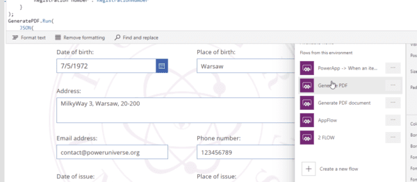 Generate document from template via Power Automate | Power Platform ...